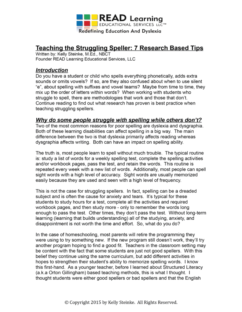 Spelling Problems-01 - Silvermoon Teacher